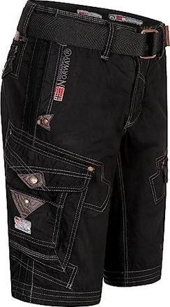 Geographical Norway Short cargo court Peanut, bermuda dété camouflage pour homme, Noir, L / W33