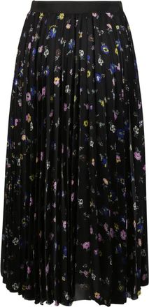 sacai Femme, Jupes, Multicolore, Taille: 40 FR Floral Pliss&eacute; Midi Skirt