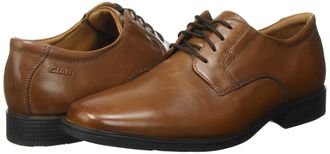 Clarks Herren Tilden Plain Oxford, Dark Tan Lea, 41 EU