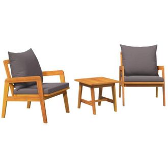 vidaXL Ensemble bistrot Marron 45 x 45 x 38cm Bois dacacia massif vidaXL