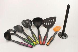 Tupperware Griffbereit Schaum-Servier-Sch&ouml;pf-&R&uuml;hrl&ouml;ffel+Wender+P&uuml;rier+Schaber