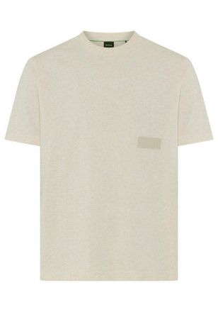 HUGO BOSS T-Shirt TS Structure Rundhalsausschnitt, Relaxed Fit, Logo-Patch