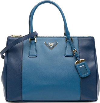 Prada Hobo Bags - Medium Bicolor Saffiano Lux Galleria Double Zip Sa - Gr. unisize - in Blau - für Damen