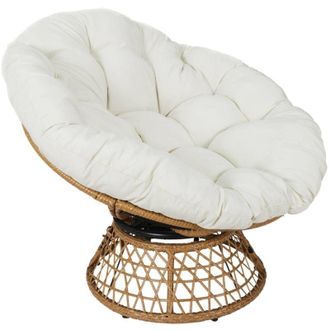 Sweeek Drehbarer Papasan-Sessel aus Stahl und Polyrattan outdoor/indoor &Oslash;96cm