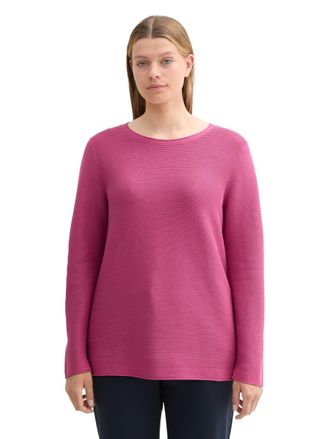Tom Tailor Damen Plussize Strickpullover aus Bio-Baumwolle, 16348 - Pink Velvet, 48