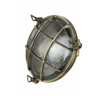 Licht-Erlebnisse Licht-erlebnisse - Wandleuchte au&szlig;en &oslash; 21 cm Glas Echt-Messing Au&szlig;enlampe Wand Terrasse