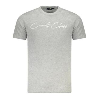 Cavalli Homme, Tops, Gris, Taille: M T-shirt &agrave; Manches Courtes