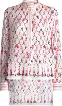 Genny Femme, Blouses et Chemises, Rose, Taille: 36 FR Chemise &agrave; manches longues &agrave; imprim&eacute; floral
