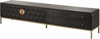 Massivmoebel24 TV-Board Mango 220x45x50 grau geölt DIAMOND 123