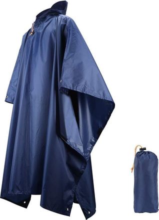 LAMA Interiør Multifunktionaler Regenponcho Regencape Regenmantel Regenjacke Regenschutzbekleidung Raincoat als Picknickdecke Sonnensegel für Herren Damen Fahrrad M