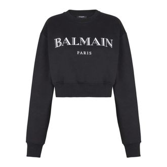 Balmain Sweatshirt mit Rundhalauchnitt und -Print - - Sweatshirts & Hoodies - Damen - Schwarzk - XL
