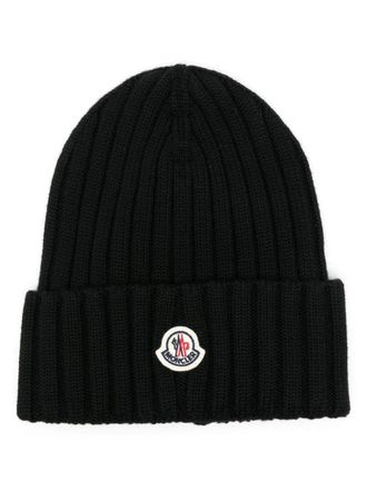 Moncler bonnet à patch logo - Noir