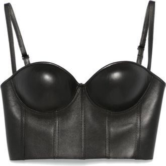 Alexander McQueen Bralet aus Leder - Schwarz