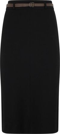 PESERICO Femme, Jupes, Noir, Taille: 44 FR Stretch gabardine skirt
