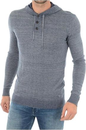 Guess Homme, Sweatshirts et sweats &agrave; capuche, Bleu, Taille: XL Knit Sweat &agrave; capuche