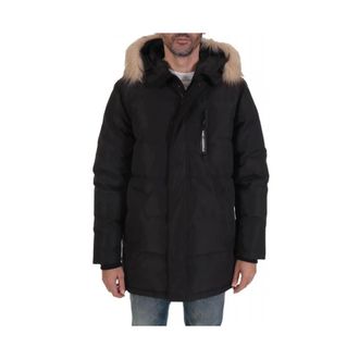 Karl Lagerfeld Homme, Manteaux, Noir, Taille: 4XL Logo Parka Jacket