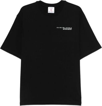 Casablanca Homme, Tops, Noir, Taille: M T-shirt MC Orquidea Espalda