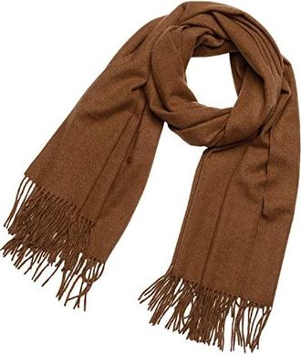 DonDon Écharpe femme hiver chaud et large Châle Etole Foulard 200 x 70 cm - Brun
