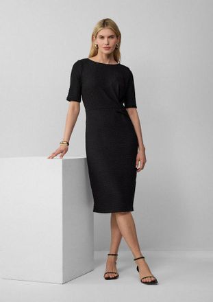 s.Oliver Minikleid Kleid Strukturiertes Slim-Fit-Kleid mit Knotendetail