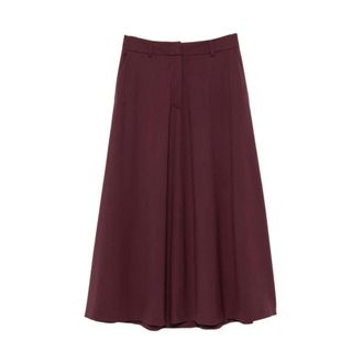 PESERICO Ausgestellter Midirock mit G&uuml;rtelschlaufen - - Skirts - Damen - Rot - M