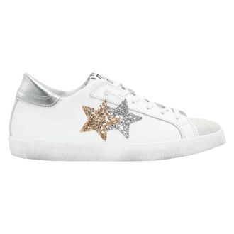 2Star Wei&szlig;e Ledersneaker mit Eis- und Goldglitzerdetails - - Shoes - Damen - Wei&szlig; - 41 EU