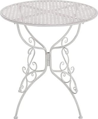 Clp Table de Jardin Ronde AMANDA en Fer Forgé -Table de Bistrot de Style Nostalgique Hauteur 74 cm - Table de Terrasse Diamètre de 70 cm - Solide et Résis