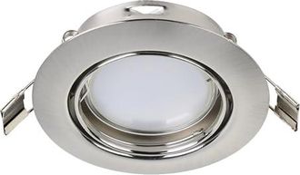 Eglo Einbaustrahler Peneto, Spot aus Stahl in Nickel-Matt, Einbauleuchte mit GU10 Fassung, LED Leuchtmittel inklusive, Einbaustrahler flach, schwenkbar, &Oslash; 