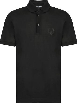 Dolce & Gabbana Polohemd mit Sticklogo - - Tops - Herren - Schwarzk - L