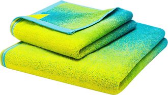 Grace Grand Spa Grace Handtuch, ausbleichsicher, 100% Baumwolle, Handtuch Vital Neon in farbenfrohem Design Türkis/Grün/Gelb