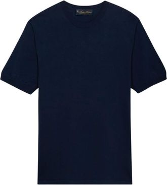 Brooks Brothers Homme, Tops, Bleu, Taille: XL T-shirt en coton merceris&eacute;