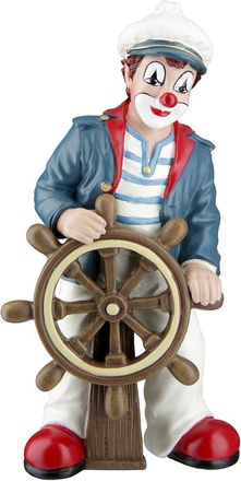 Gilde Gildeclown Deko Figur Clown Kapitän Seemann - Maritime Dekoration aus Kunstharz - Geschenk für Sammler - Mehrfarbig Höhe 15,5 cm