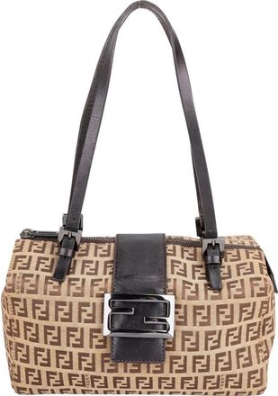 Fendi Crossbody Bags - Fendi FF Monogram Baguette Buckle Handbag - Gr. unisize - in Braun - f&uuml;r Damen