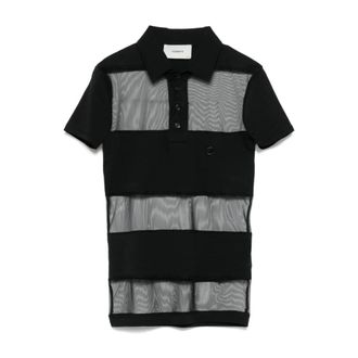 Coperni Femme, Tops, Noir, Taille: 40 FR Haut Polo Transparent Ray&eacute;