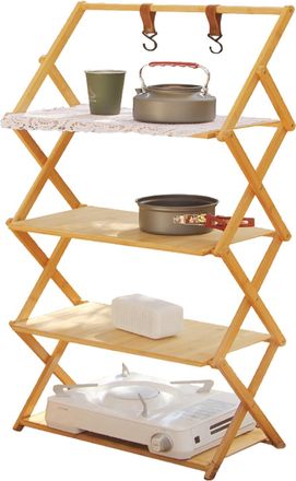 Generico Vielf&auml;ltig einsetzbar auf mehreren Ebenen: leichte, faltbare Regale f&uuml;r Picknick- und Outdoor-Aktivit&auml;ten | kompakter, langlebiger Klapptisch f&uuml;r Zube