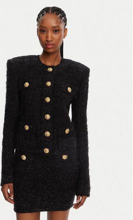 Balmain Strickjacke DF1SK249KG43 Schwarz Regular Fit