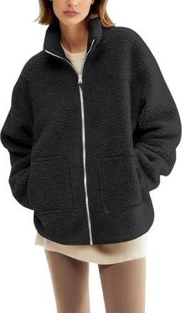 Generic Veste de maternit&eacute; 2 en 1 pour femme - Veste dhiver chaude en peluche - Veste polaire &eacute;paisse et chaude pour femme, Noir, L