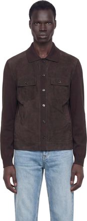 Gucci Suede and Silk Cotton Knit Overshirt