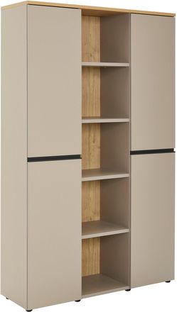 Novel Aktenschrank, Grau, Eiche, Holzwerkstoff, 12 F&auml;cher, 120x197x40 cm, Made in Germany, Beim&ouml;bel erh&auml;ltlich, abschlie&szlig;bar, Arbeitszimmer, Aktenschr&auml;nke