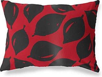 Bonamaison Le Jardin du Lin Kissenbezug Zierkissenbezug Rot-Schwarz Kissenbezug, Für Bett, Auto, Sofa, Haus, Wohnzimmer, Schlafzimmer, Dekoration, 45x60 Cm - Ent