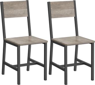 Vasagle Vasagle - Chaise Salle &agrave; Manger Lot de 2, Cadre en Acier, Style Industriel, pour Salle &agrave; Manger, Salon, Cuisine, Gr&egrave;ge