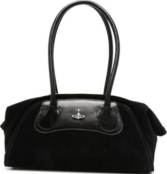 Vivienne Westwood Orb Plaque Suede-panelled Shoulder Bag