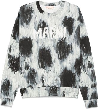 Marni Sweatshirt mit Kritzel-Logo - Grau
