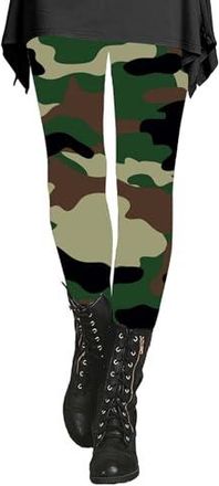 Generic Legging camouflage pour femme grande taille - Collants camouflage pour femme - Pantalon de yoga, de gym, legging athlétique, taille haute, legging de 