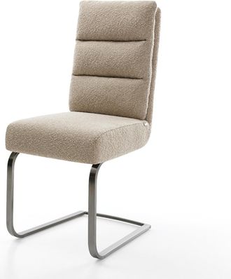 DELIFE Freischwinger Pela-Flex Boucl&eacute; Schlamm Freischwinger flach Graphit Taschenfederkern, Esszimmerst&uuml;hle