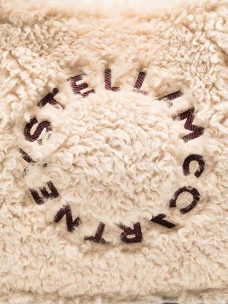Stella McCartney Logo-Embroidered Shearling Tote Bag - Beige