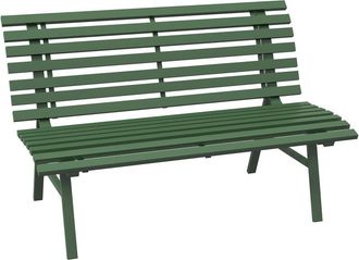 OUTSUNNY Banc de jardin 2 places assise dossier &agrave; lattes alu vert