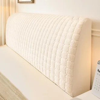 Generic CozyDream Cloud Velvet Rundum Kopfteilbezug Bettkopfteil Bezug elastisch Kopfteil Bezug gesteppt weich waschbar passend f&uuml;r Polsterbetten Beige Volle 