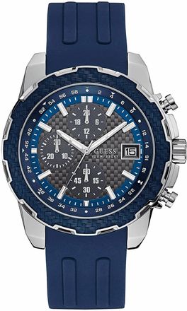 Guess Herrenuhr Quartz Silber Blau