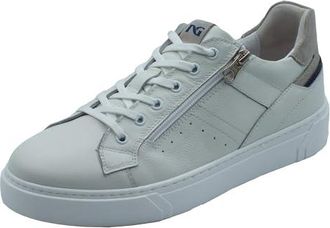 Nero Giardini E601130U Dollar Blanc Baskets de Sport pour Homme en Cuir et Nubuck Blanc, Blanc, 45 EU