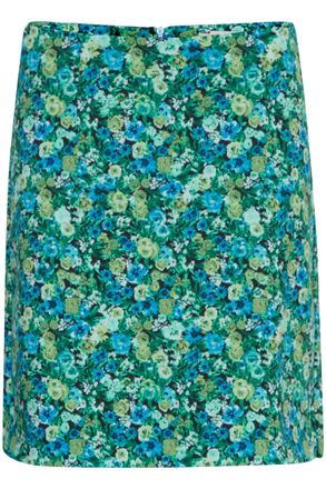 Ichi IHKATE Print SK10 Damen Bleistiftrock Rock 74% Polyester, 22% Viskose, 4% Elasthan Regular fit, Größe:XL, Farbe:Blue Green Multi Flower AOP (202699)